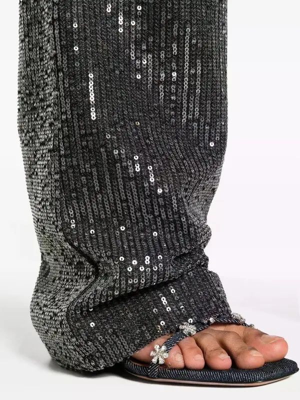 ROTATE BY BIRGER CHRISTENSEN High-waisted Sequin-embellished Jeans