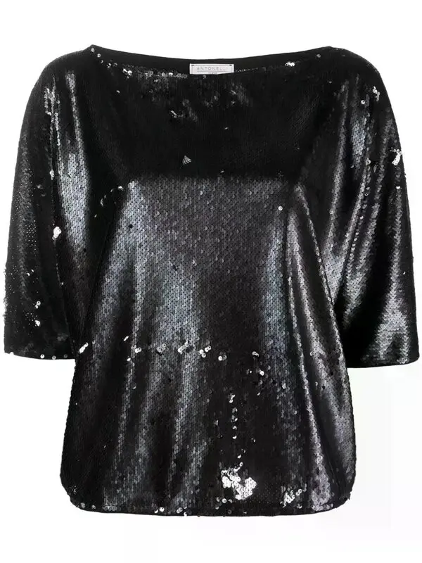 Antonelli Firenze Short-sleeve Sequin Top