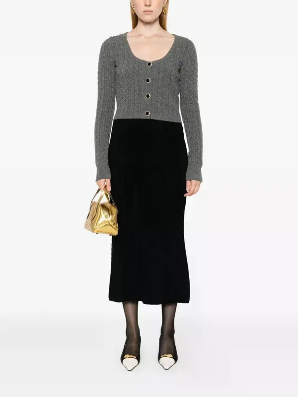 Alessandra Rich Cable-knit Maxi Skirt