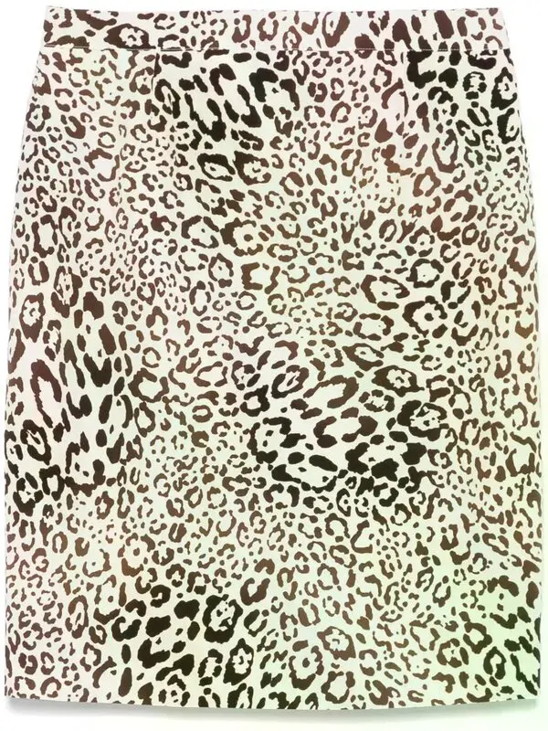 Alessandra Rich Leopard-print Silk Mini Skirt - Neutrals
