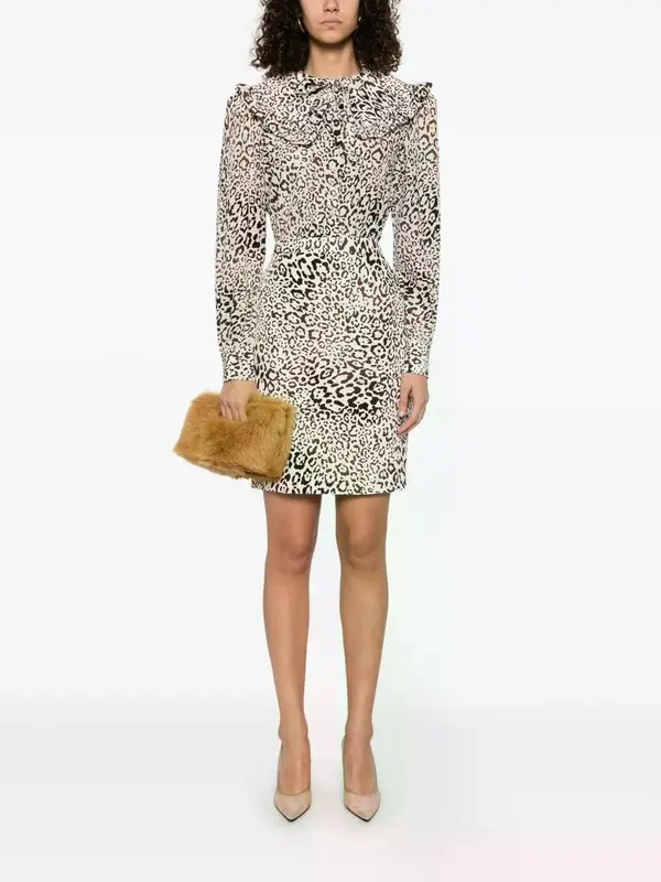 Alessandra Rich Leopard-print Silk Mini Skirt