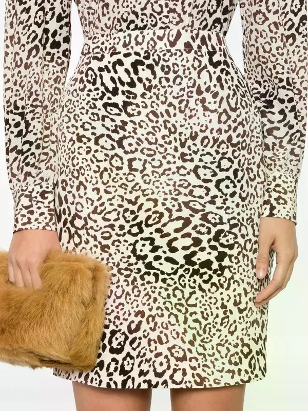Alessandra Rich Leopard-print Silk Mini Skirt