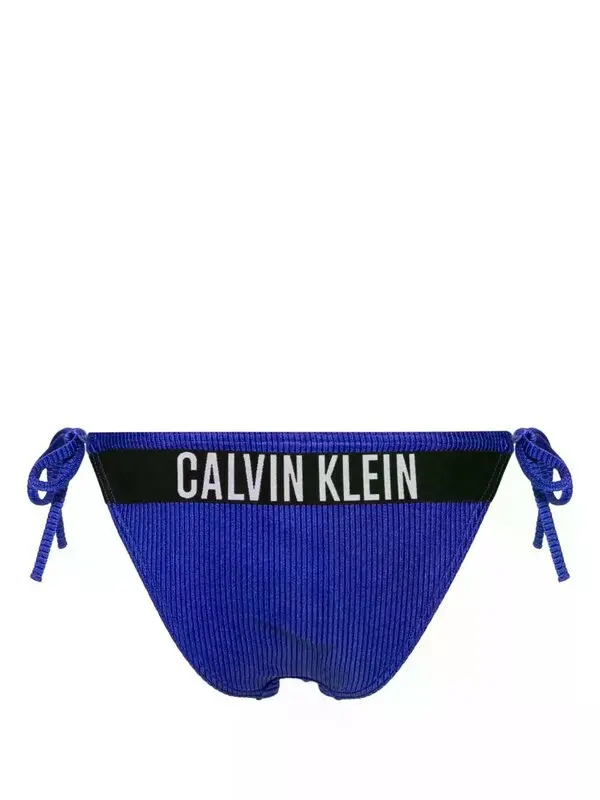 Calvin Klein Logo-tape Ribbed Bikini Bottoms