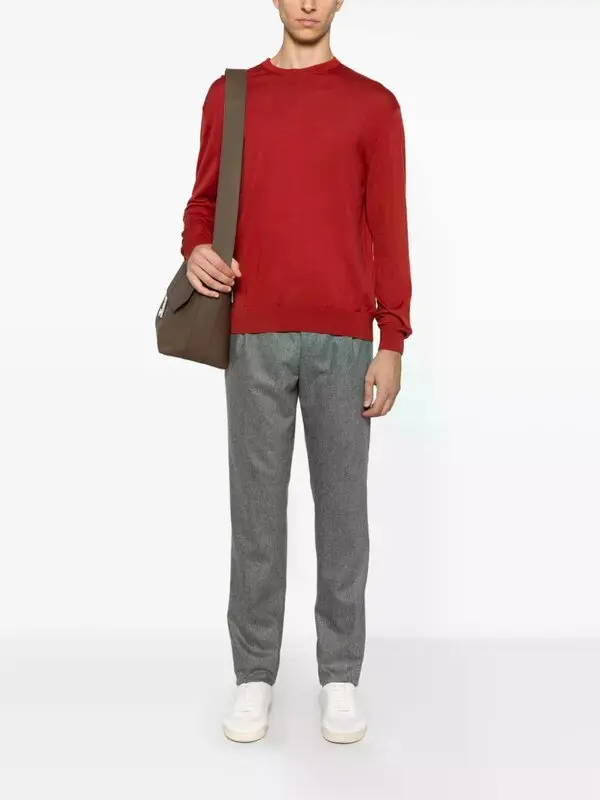 D4.0 Wool Crew Neck Sweater - Red