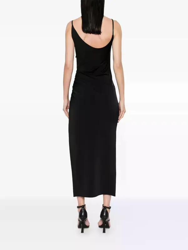 MUGLER Asymmetrical Buckled Maxi Dress