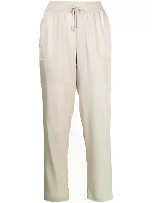 Lorena Antoniazzi Beige Satin Drawstring Waist Track Pants