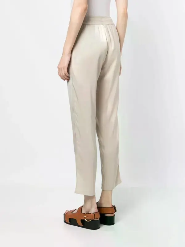 Lorena Antoniazzi Beige Satin Drawstring Waist Track Pants