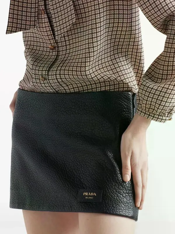Prada Nappa-leather Miniskirt