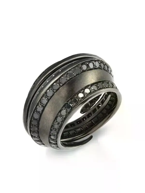 LILY GABRIELLA 18kt Gold Spira Diamond Ring - Black