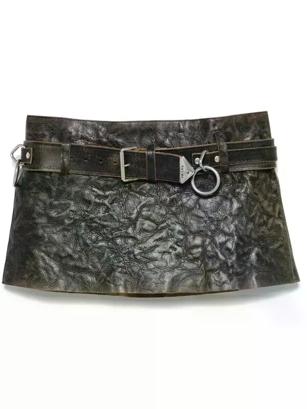 Prada Leather Mini Skirt