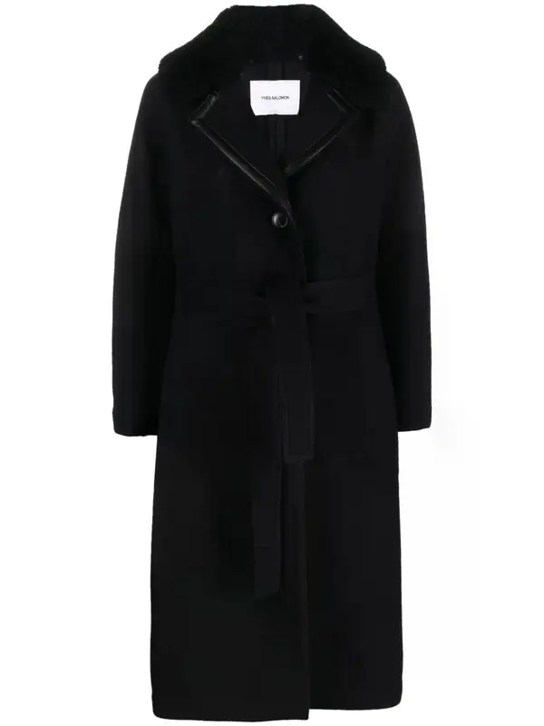 YVES SALOMON Belted Felted-wool Coat