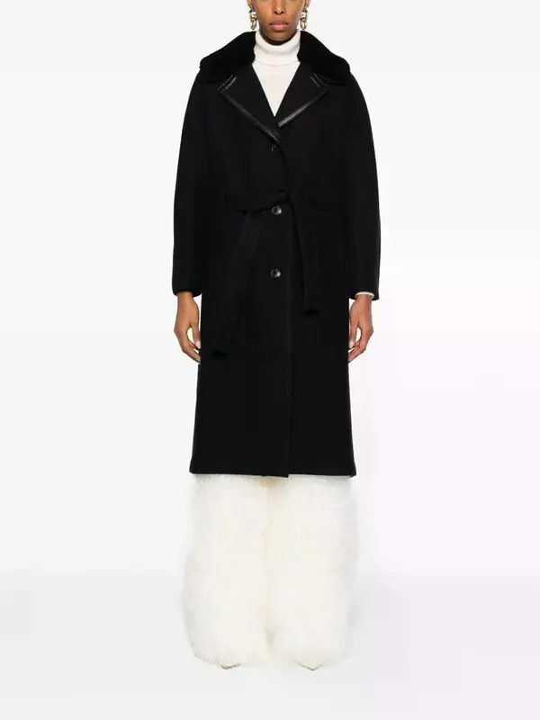 YVES SALOMON Belted Felted-wool Coat