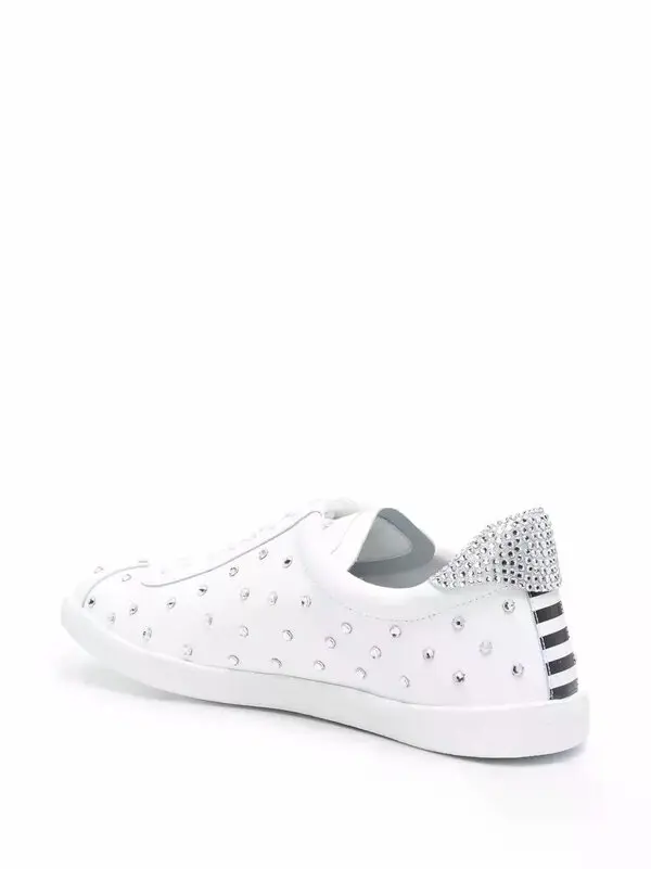 AQUAZZURA Crystal-embellished Leather Sneakers