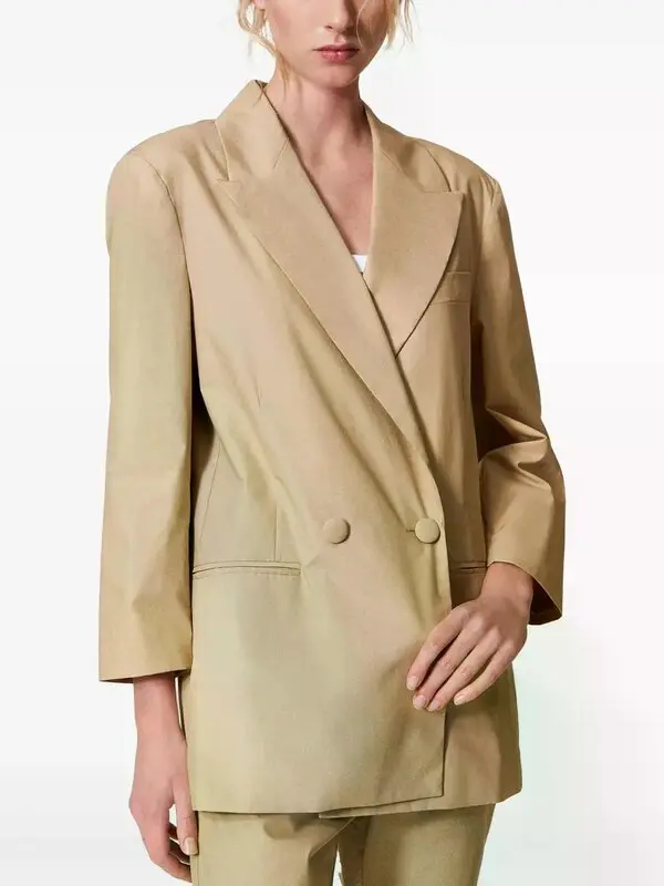 TWINSET Double-breasted Poplin Blazer
