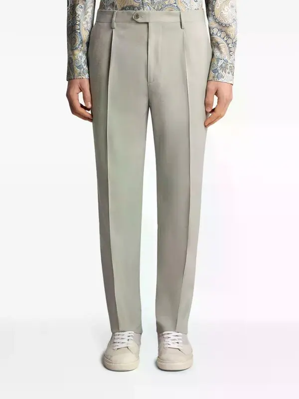 Etro Tailored Wool Pleated Trousers