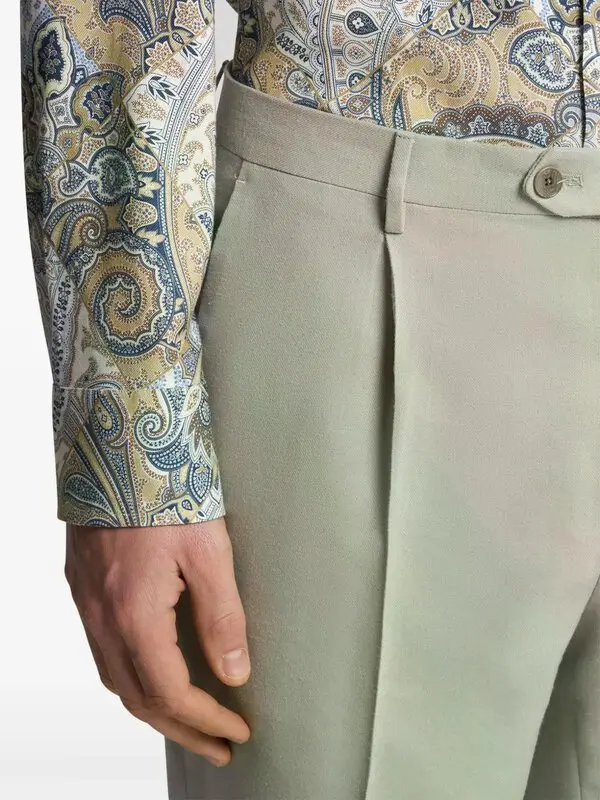 Etro Tailored Wool Pleated Trousers