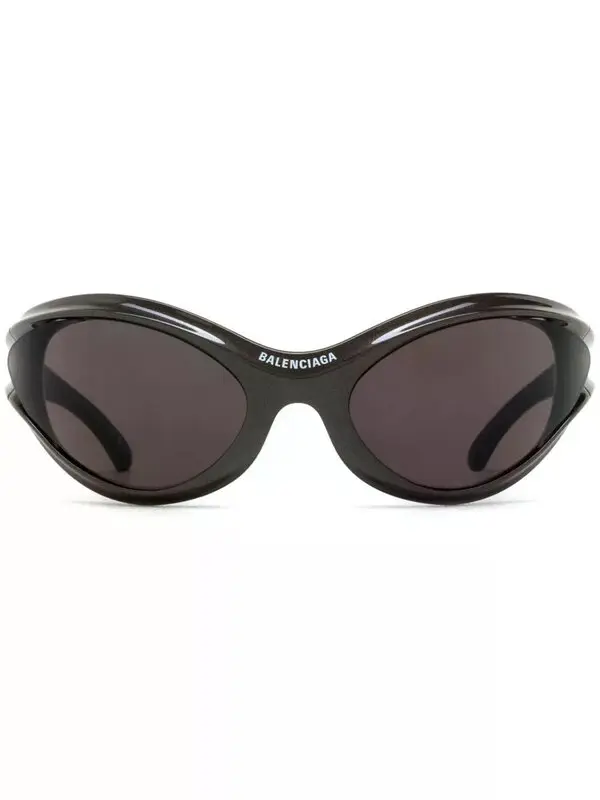 Balenciaga Dynamo Wrap Oversized-frame Sunglasses - Grey