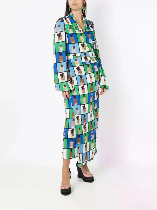 AMIR SLAMA Graphic-print Midi Skirt