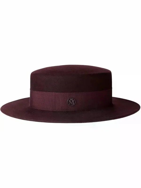 MAISON MICHEL Kiki Felt Canotier Hat - Red
