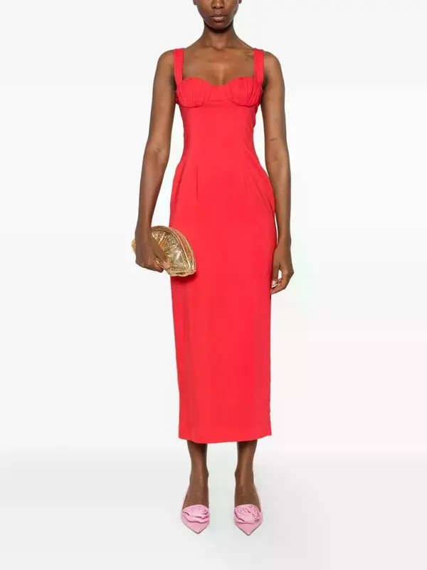 ROWEN ROSE Gathered Maxi Dress
