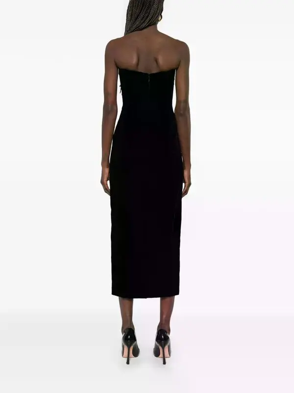 MUGLER Strapless Velvet Maxi Dress