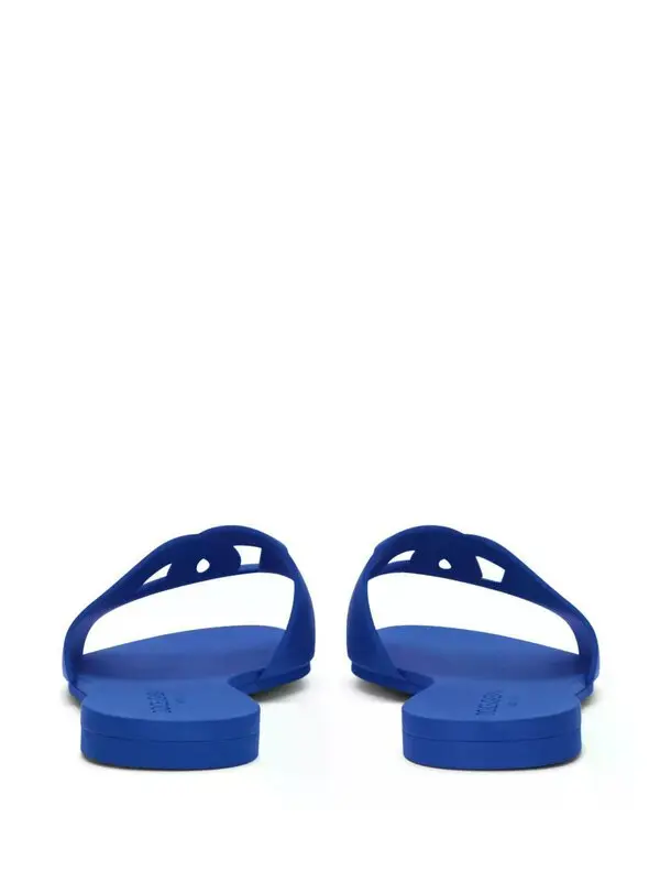 Dolce & Gabbana Logo-lettering Open-toe Slides - Blue