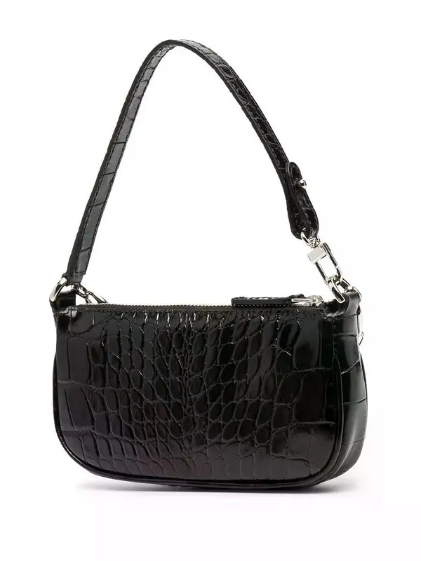 By Far Crocodile Embossed Shoulder Bag
