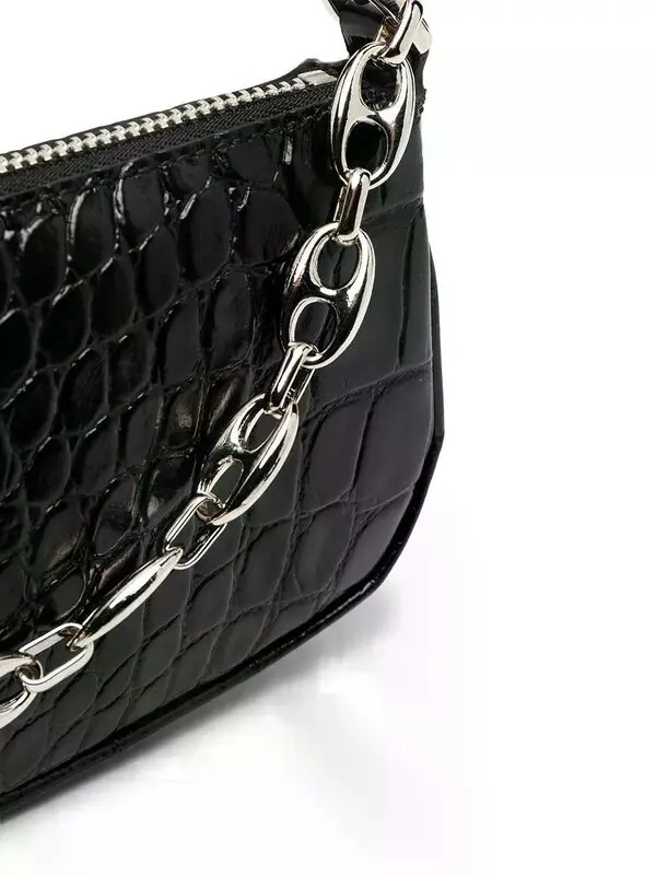 By Far Crocodile Embossed Shoulder Bag