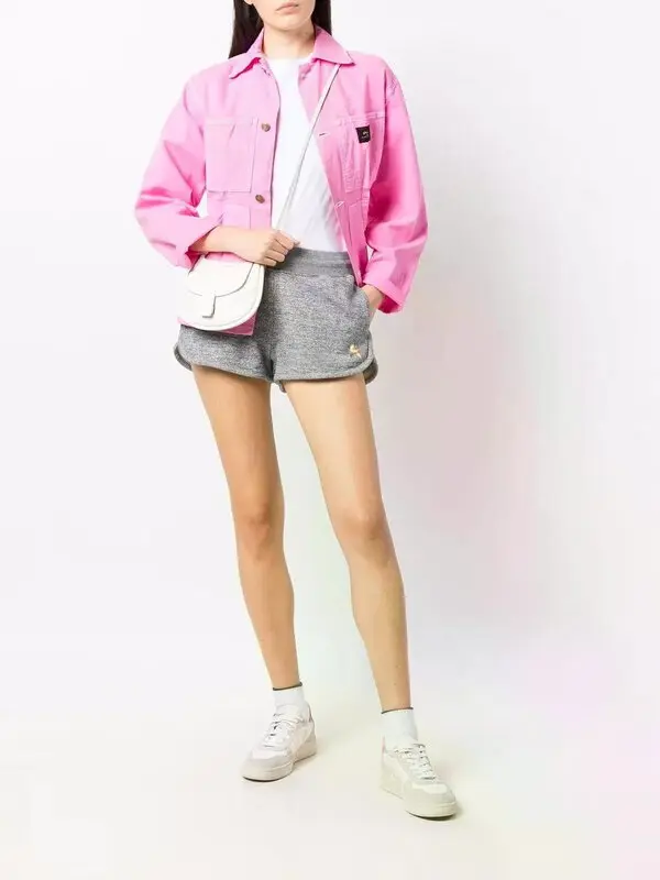 GOLDEN GOOSE Embroidered-logo Stretch-cotton Shorts