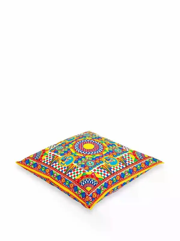 Dolce & Gabbana Medium Carretto-print Canvas Cushion