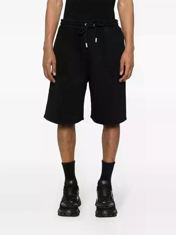 Off-White Diag-stripe Cotton Shorts - Black