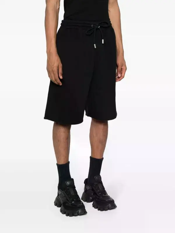 Off-White Diag-stripe Cotton Shorts - Black