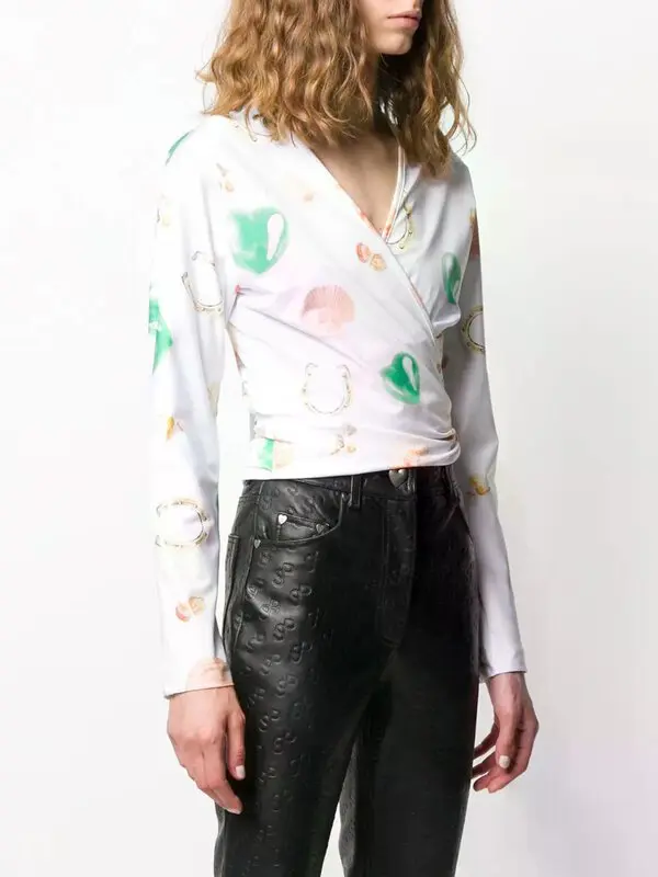 Saks Potts Lis Printed Wrap Top