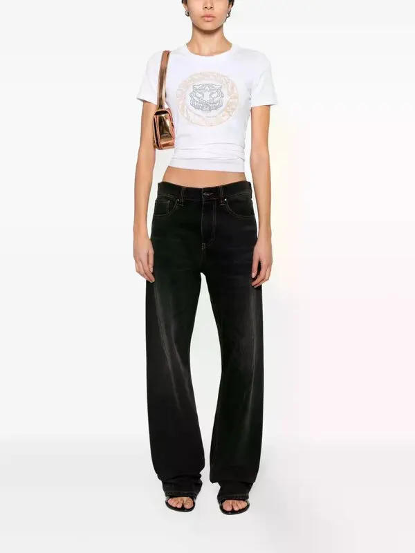 Just Cavalli Tiger Head-motif Studded T-shirt - White