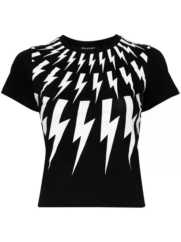 Neil Barrett Fair Isle Thunderbolt Print T-shirt