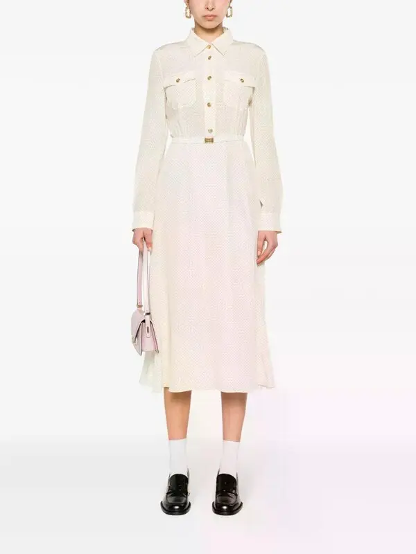 Miu Miu Micro-dot Crepe Midi Dress
