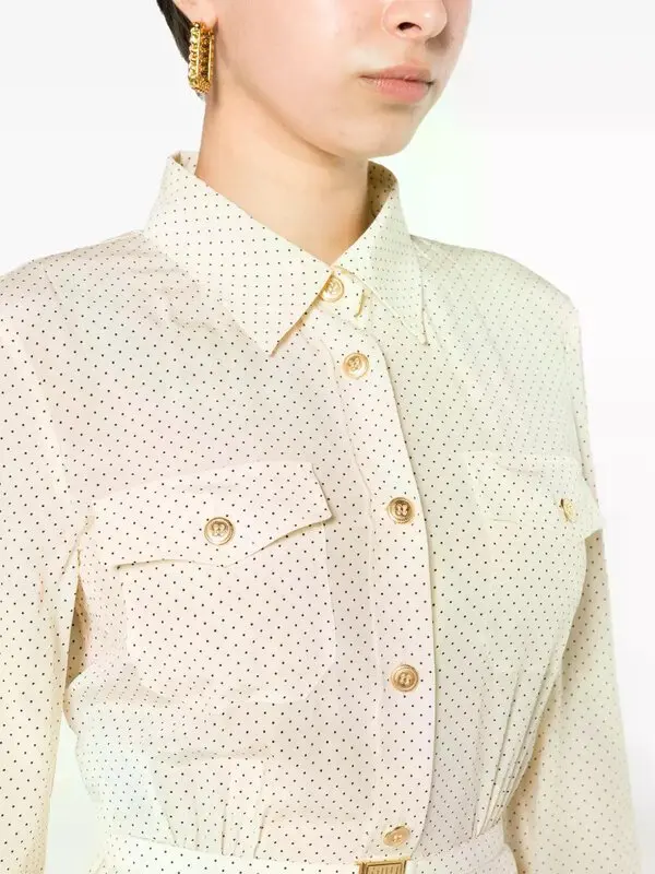 Miu Miu Micro-dot Crepe Midi Dress
