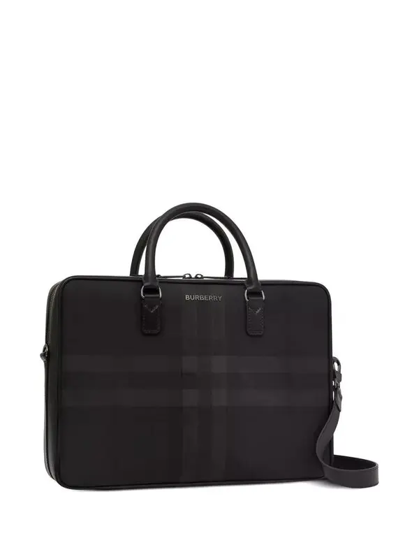 Burberry Ainsworth Briefcase With Iconic Check Pattern