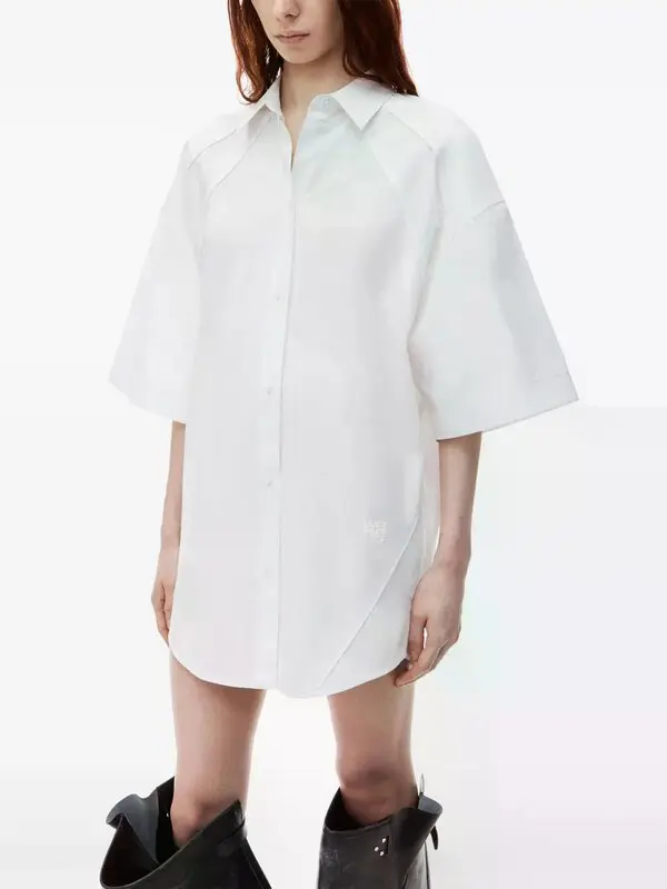 Alexander Wang Poplin Shirt Dress With Curved Hem