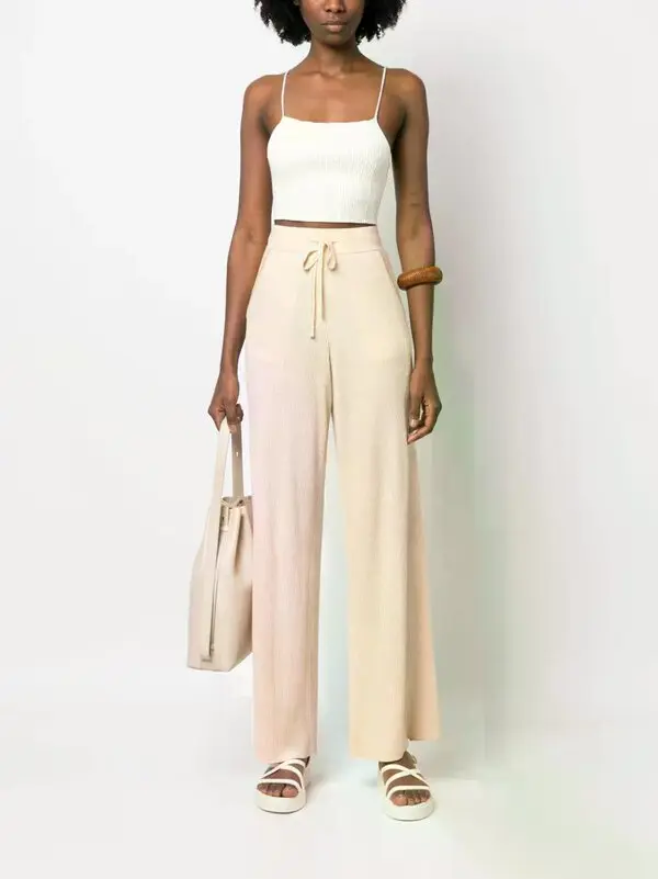 Max & Moi Ribbed Wide-leg Trousers