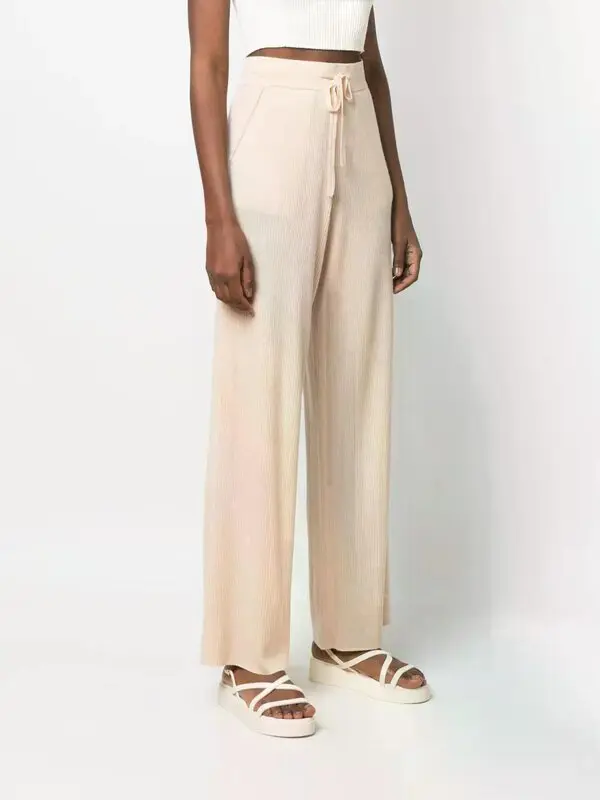 Max & Moi Ribbed Wide-leg Trousers