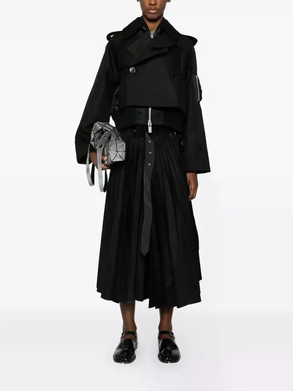 Sacai Layered Cropped Jacket - Black