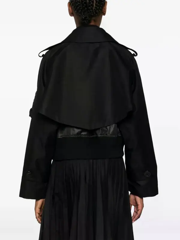 Sacai Layered Cropped Jacket - Black