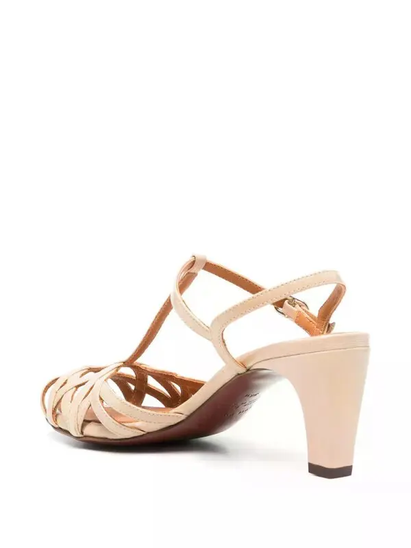 Chie Mihara Sand Beige Buckle-fastening Ankle Strap T-bar Sandals