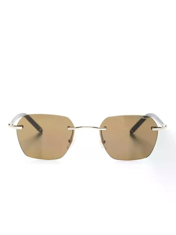 Montblanc Logo-plaque Square-frame Sunglasses - Brown