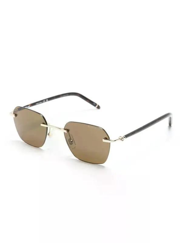 Montblanc Logo-plaque Square-frame Sunglasses