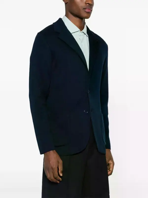 LARDINI Single-breasted Cotton Blazer - Blue