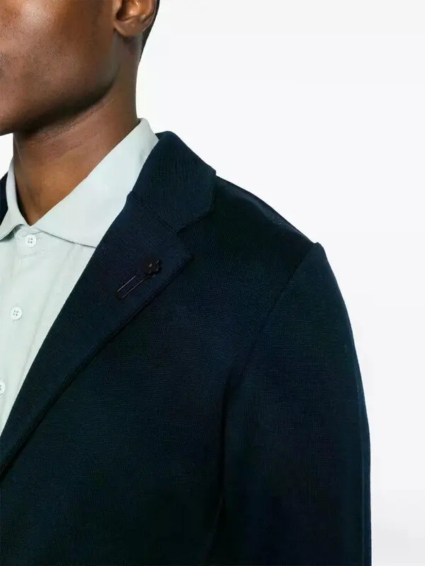 LARDINI Single-breasted Cotton Blazer - Blue