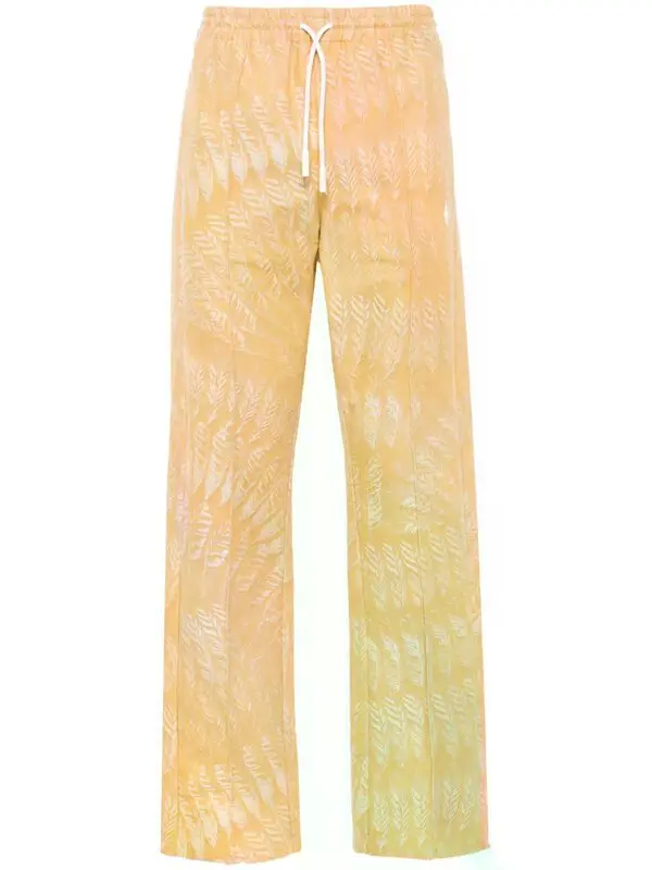 COUNTY OF MILAN Aop Feather Straight-leg Trousers - Neutrals