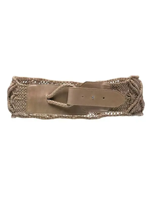 Eleventy Braided Leather Belt - Neutrals